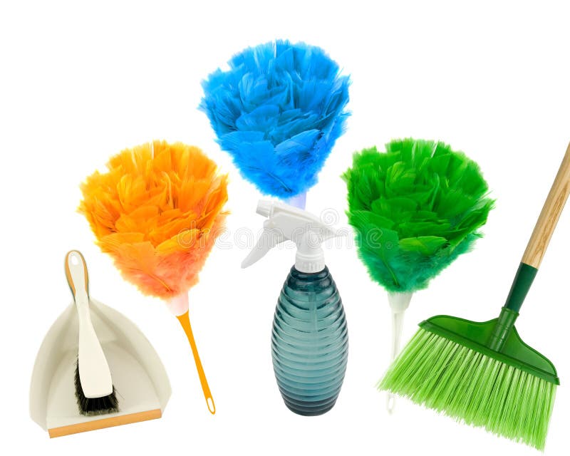 Spring Cleaning Mit Farben! Stockfoto - Bild von grün, getrennt: 24689674