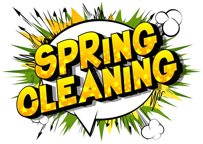 Spring Cleaning - Comic Book Style Words. Stock Vector - Illustration ...