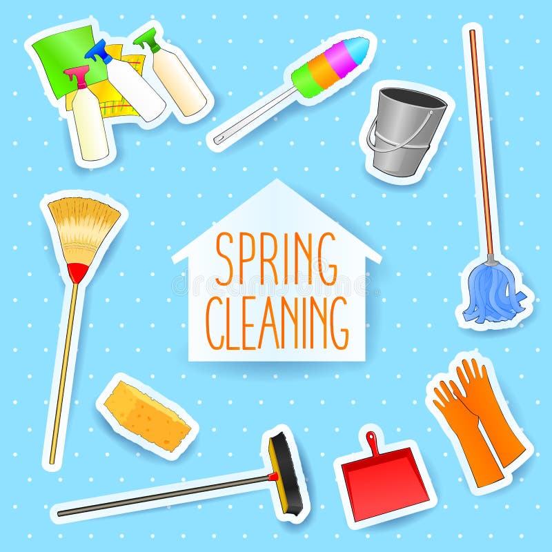 Spring cleaning stock vector. Illustration of design - 89953947