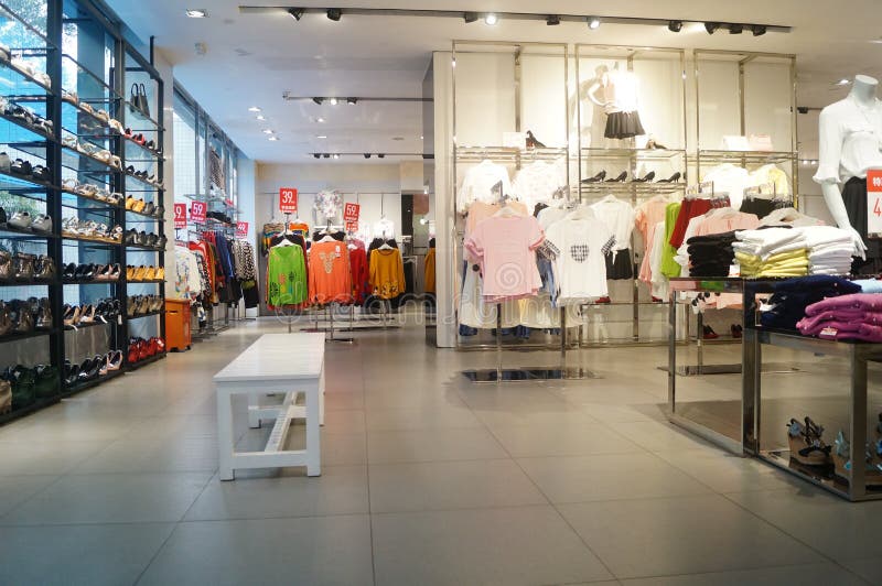 Spring Clothing Store Interior Landscape Editorial Image - Image of ...