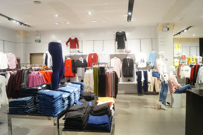 Spring Clothing Store Interior Landscape Editorial Stock Photo - Image ...
