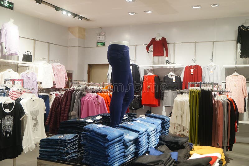 Spring Clothing Store Interior Landscape Editorial Image - Image of ...