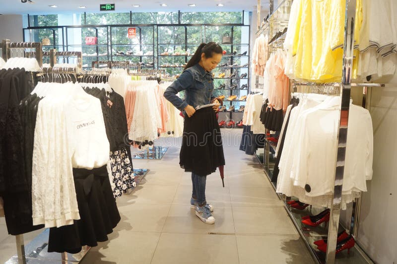 Spring Clothing Store Interior Landscape Editorial Stock Photo - Image ...