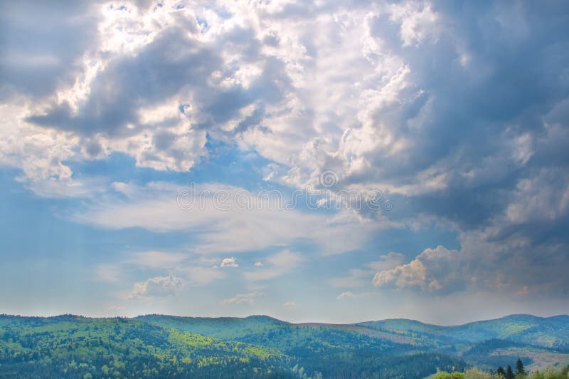 Spring Cloudy Sky in Mountains Stock Image - Image of spring, mountains ...