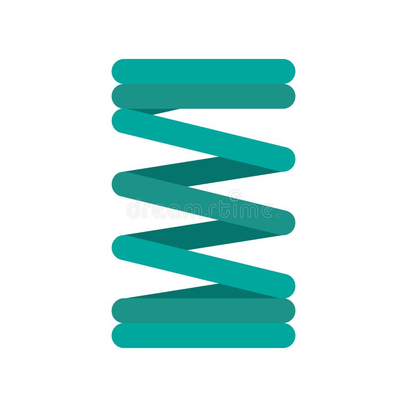 Spring Coil Icon, Flat Style Stock Illustration - Illustration of ...