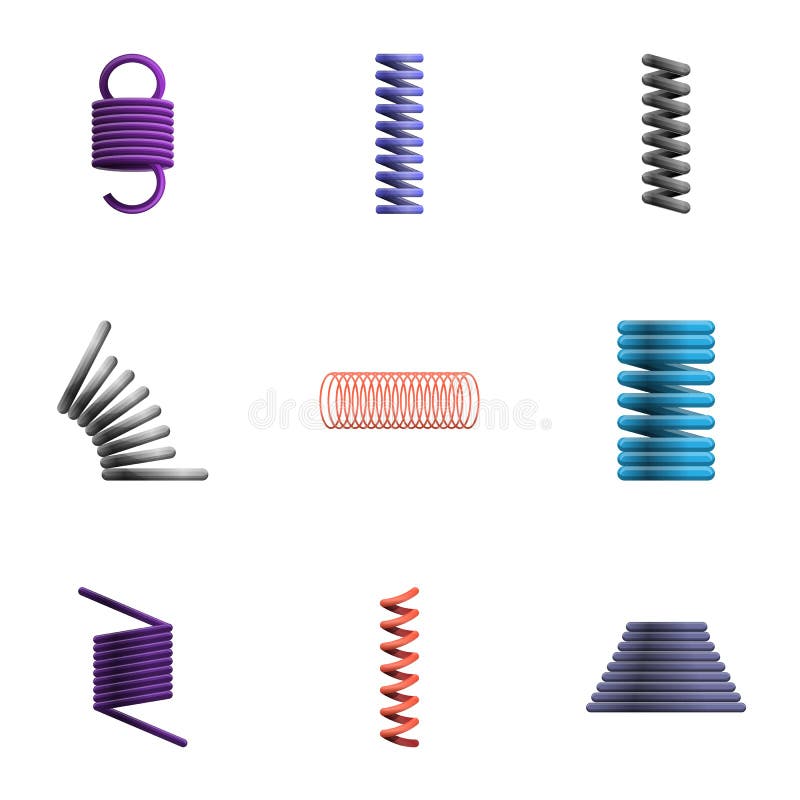 Coil Spring Icon Set, Simple Style Stock Vector - Illustration of icons ... Coil Spring Icon Set, Simple Style Stock Vector - Illustration of icons ...