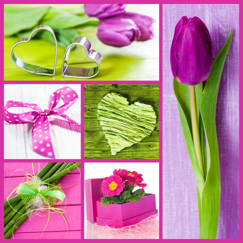 Spring collage stock image. Image of lantern, plum, purple - 28794139