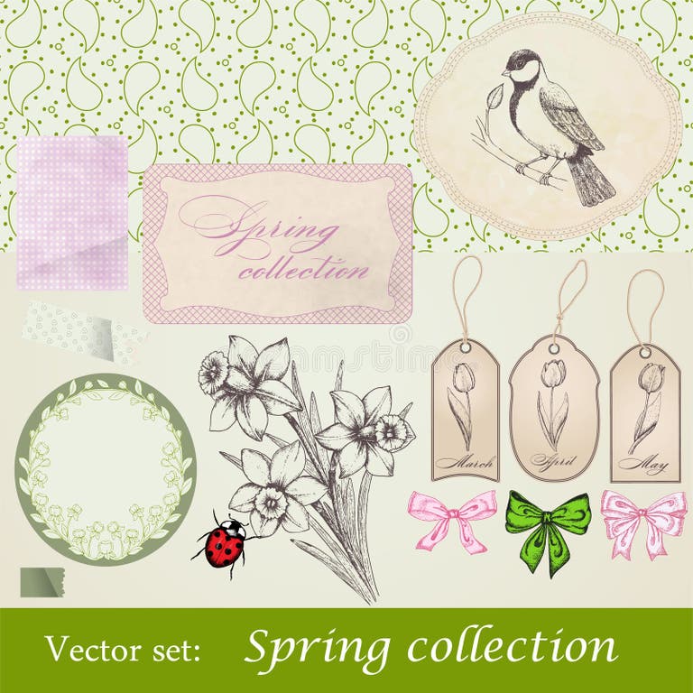 Spring Label Collection Stock Illustrations – 30,927 Spring Label ...