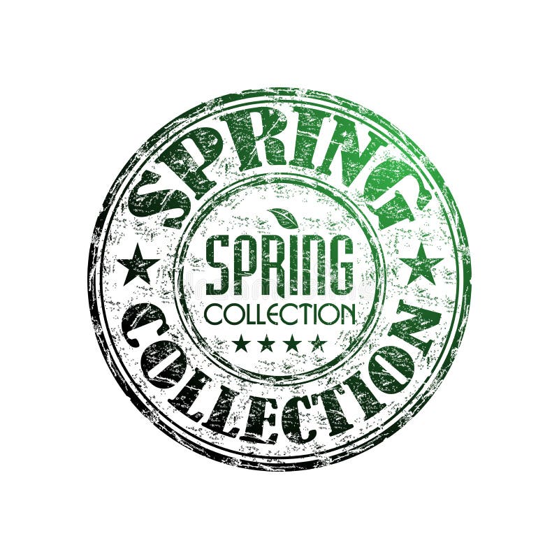 Spring Collection Rubber Stamp Stock Vector - Illustration of graphic ...