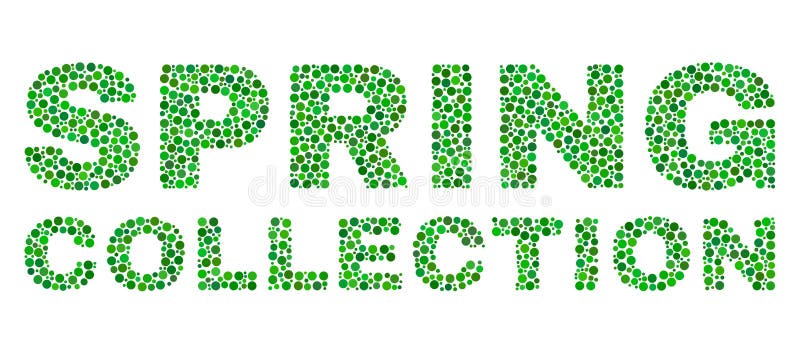 SPRING COLLECTION Text in Dot Style Stock Vector - Illustration of ...