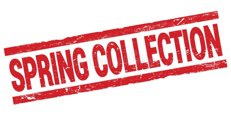 SPRING COLLECTION Text on Red Rectangle Stamp Sign Stock Illustration ...