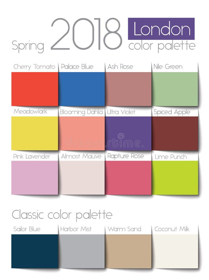 Spring 2018 Color Palette London Stock Vector - Illustration of ...