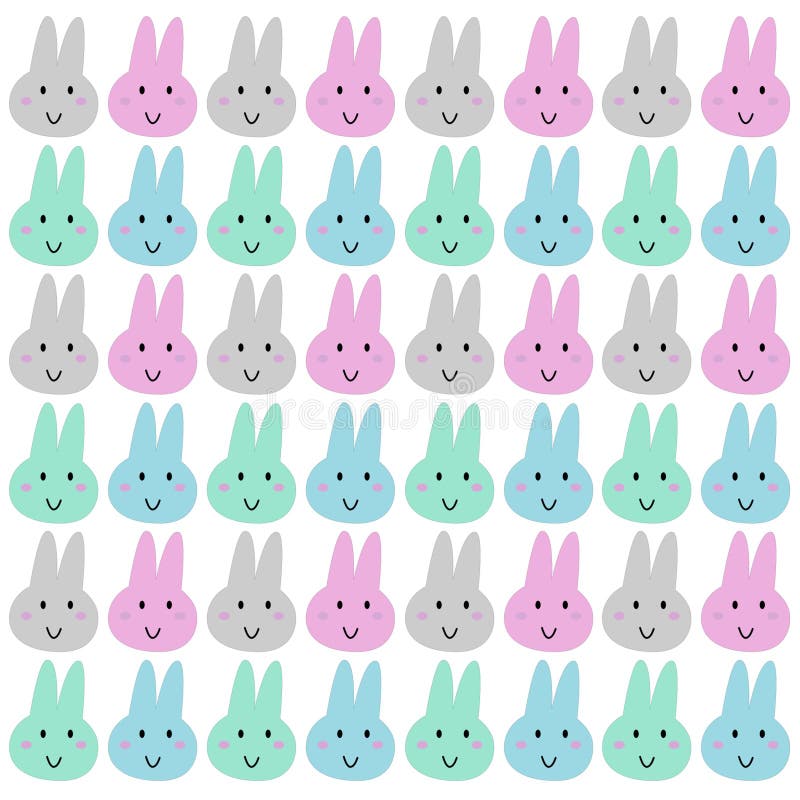 Spring Colorful Bunnies Design Pattern Stock Vector - Illustration of ...