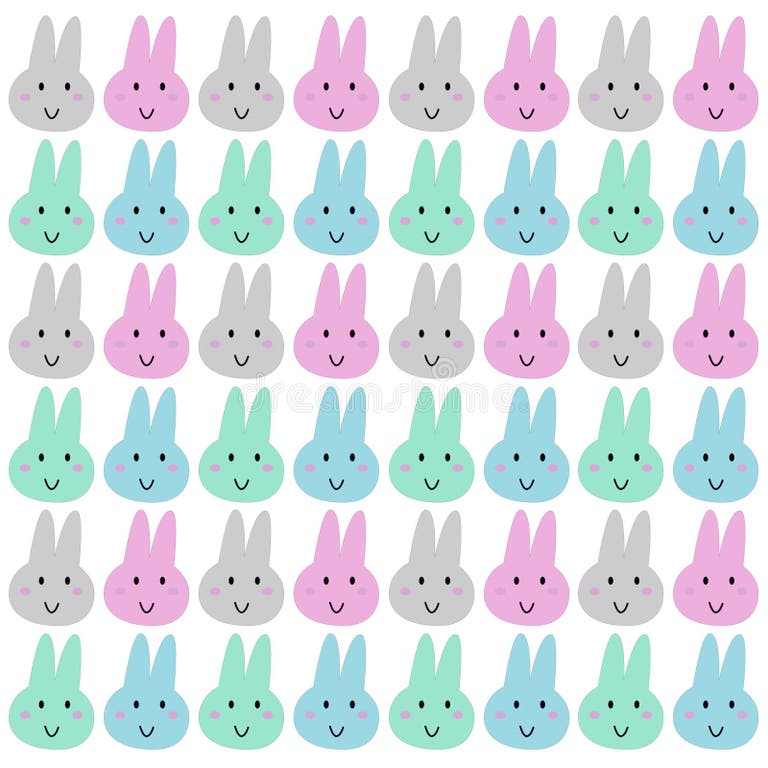 SPRING COLORFUL BUNNIES DESIGN PATTERN Stock Vector - Illustration of ...