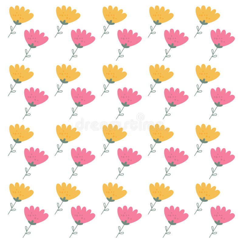 Spring Colorful Simple Flowers on White Stock Vector - Illustration of ...