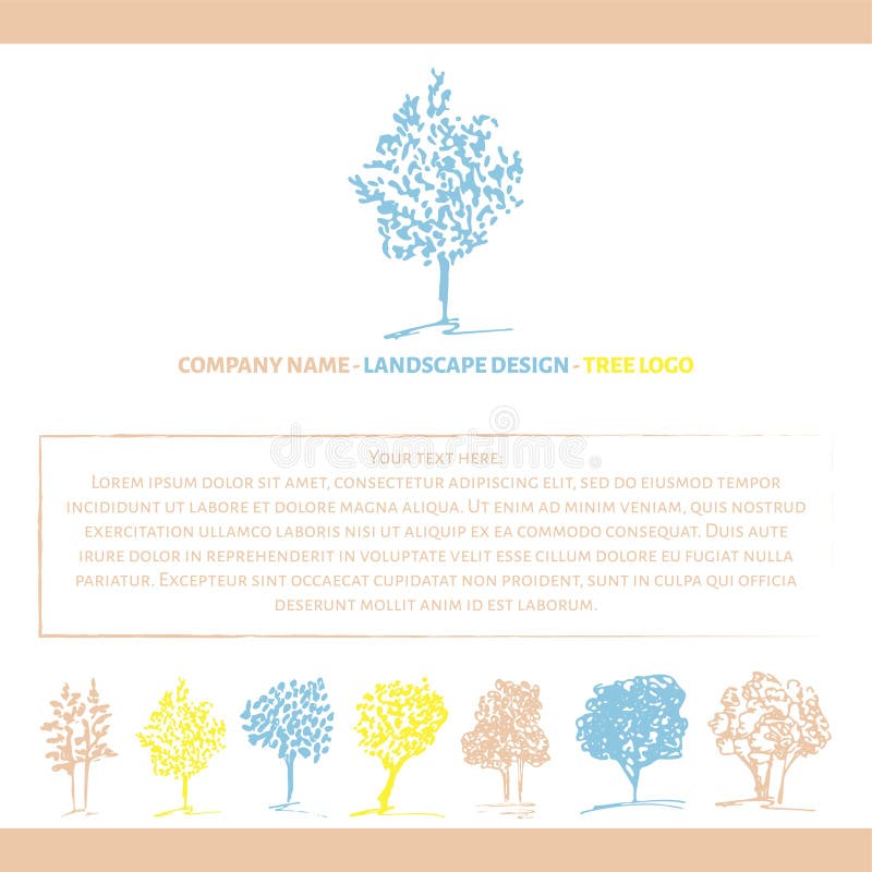 Spring colors tree design. stock vector. Illustration of decorative ...