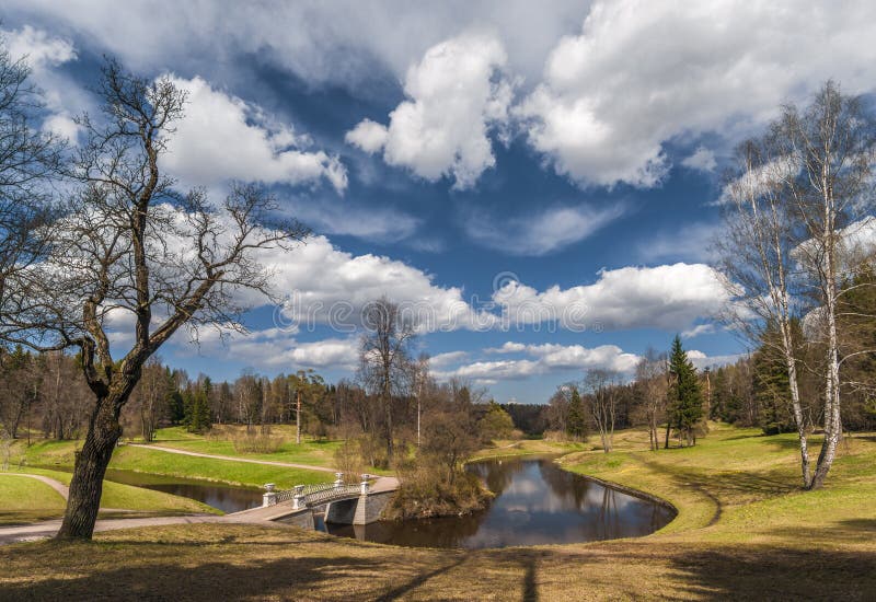 Old Classical Bridge Amongst Picturesque Nature Stock Image - Image of ...