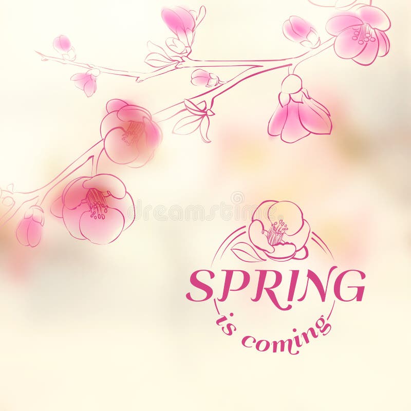 Spring is coming - cover. stock vector. Illustration of icon - 38492789