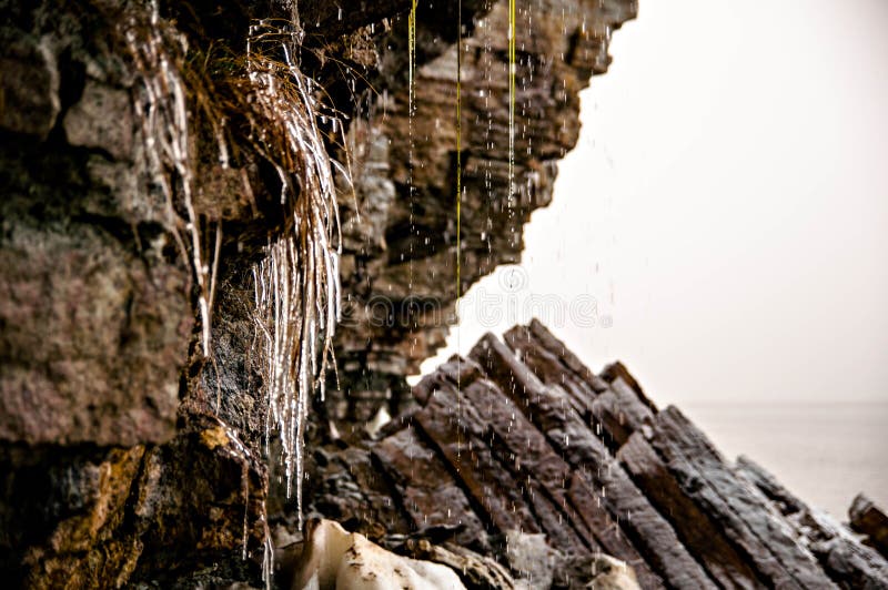 Cliffs of Pakri stock photo. Image of place, frozen, winter - 64795982
