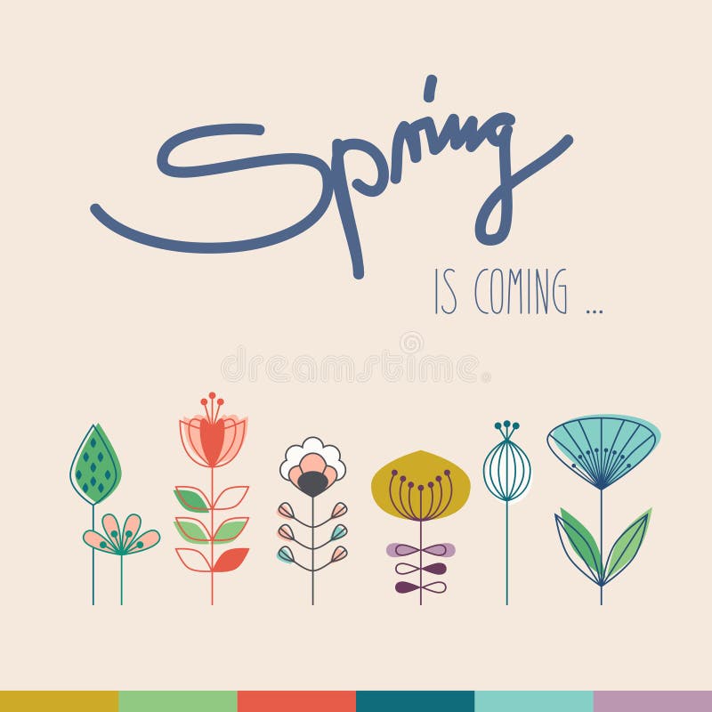 Spring is coming stock illustration. Illustration of flora - 177007178