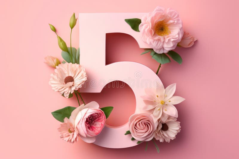 Number Five Flowers Stock Illustrations – 433 Number Five Flowers Stock ...