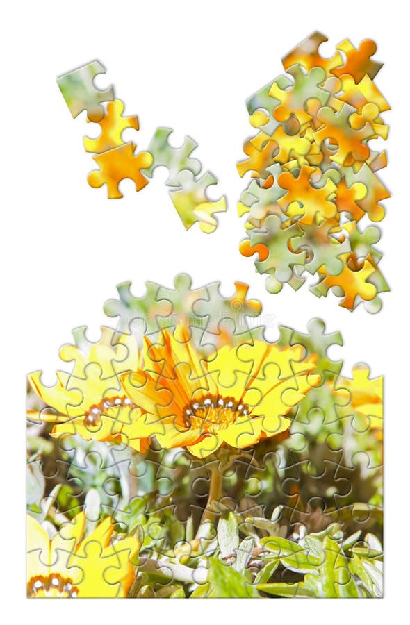 Spring Concept in Puzzle Shape Stock Image - Image of piece, green ...