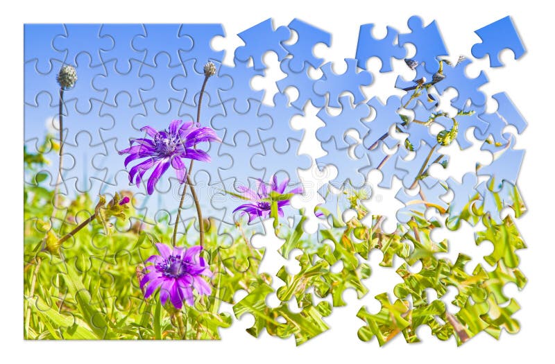 Spring Concept in Puzzle Shape Stock Photo - Image of dismount, leisure ...