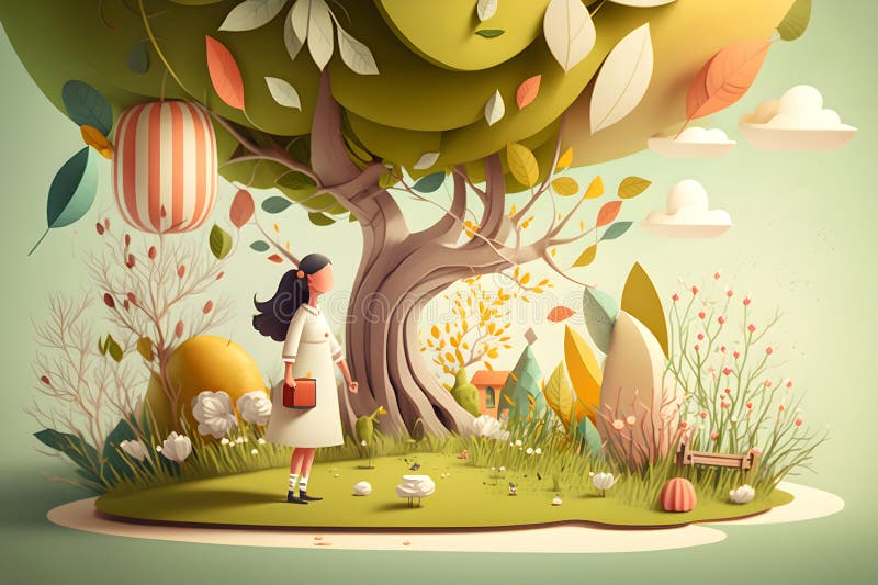 Spring Creative Illustration. Generative AI Content Stock Illustration ...