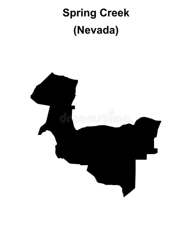 Spring Creek outline map stock vector. Illustration of shape - 357488518