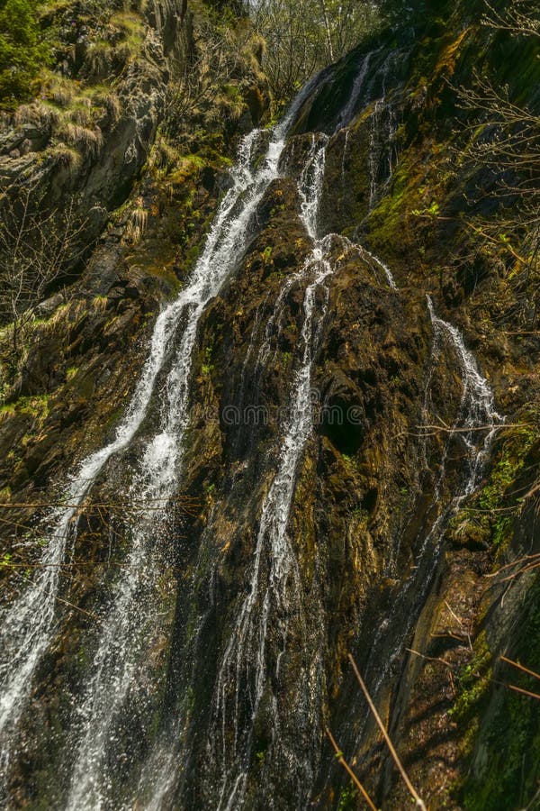 Spring Creek Under Simplonpass with Waterfall in Sunny Day Stock Photo ...