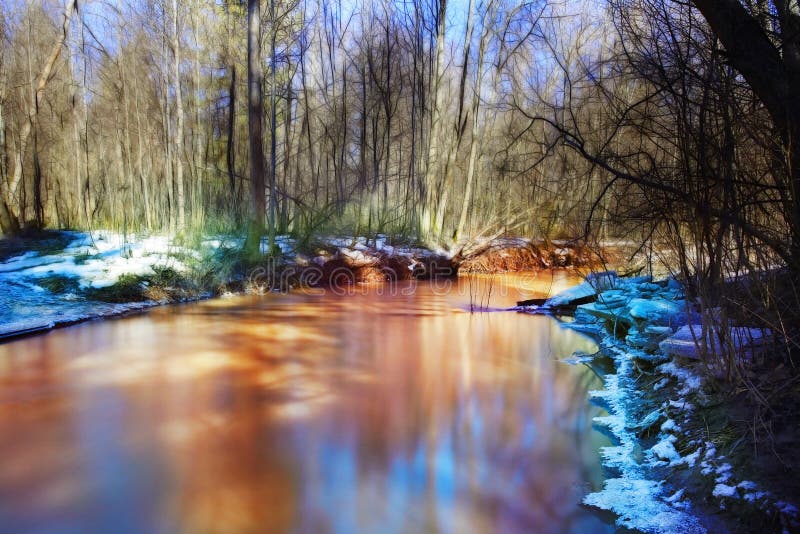 Spring Creek Water Landscape Stock Photo - Image of fluid, fresh: 50266868