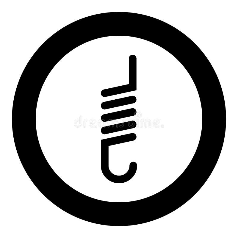 Spring with Crochet Spiral Shape Icon in Circle Round Black Color ...