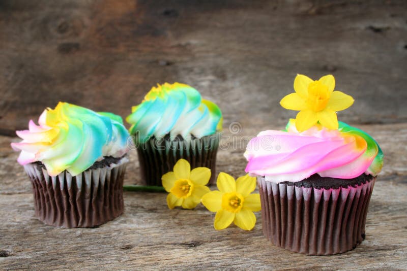 Spring Cupcakes stock image. Image of icing, flowers, holiday - 8499549