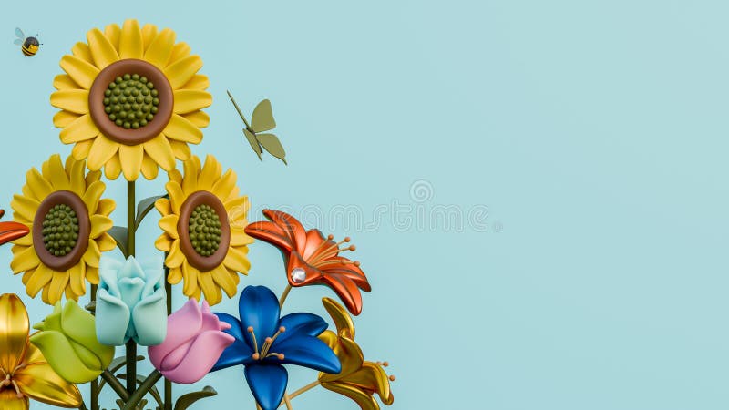 Spring 3D Render Background Illustration Stock Illustration ...