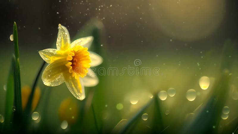 Spring Daffodil. Bokeh and Pollen Animation Stock Video - Video of ...