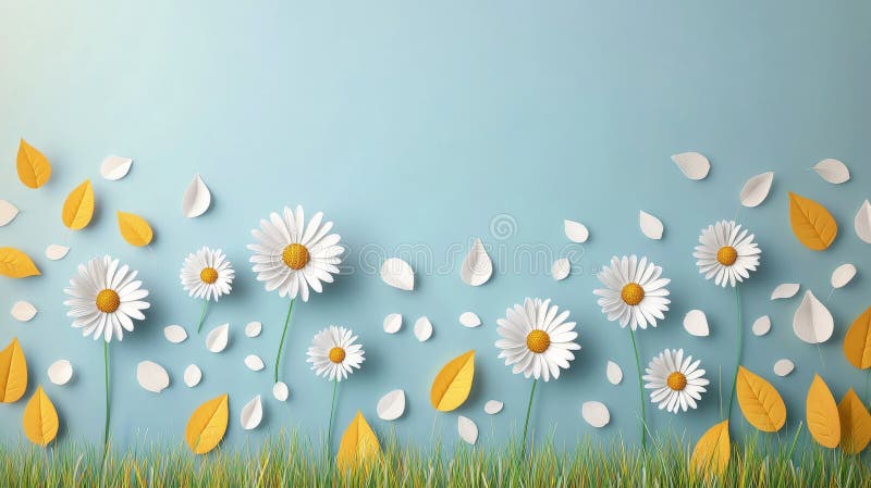 Spring Daisies Floral Greeting Card, Hello Spring Stock Image - Image ...
