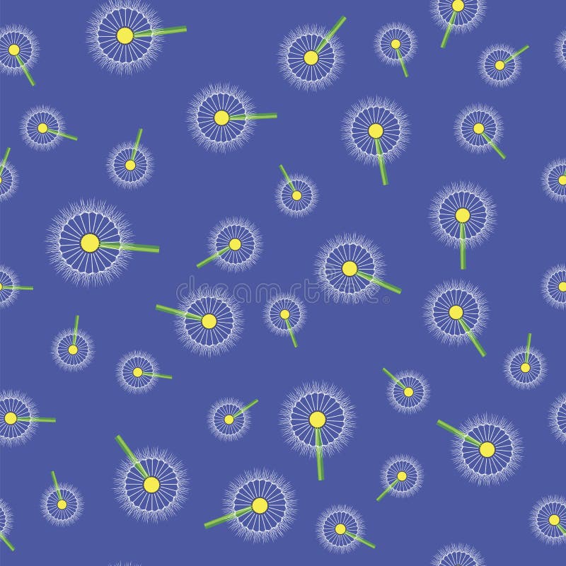 Spring Dandelion Seamless Pattern Stock Illustration - Illustration of ...