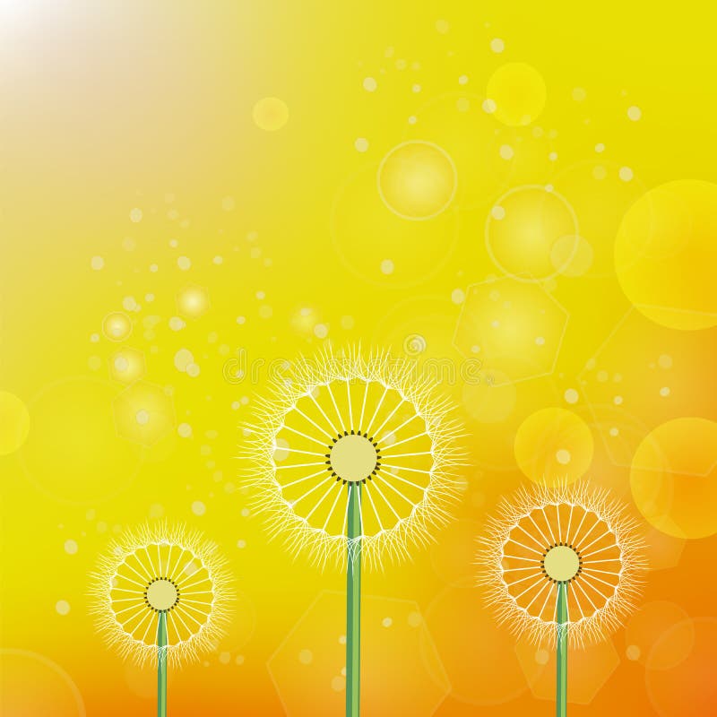 Spring Dandelion Sun Background Stock Illustration - Illustration of ...