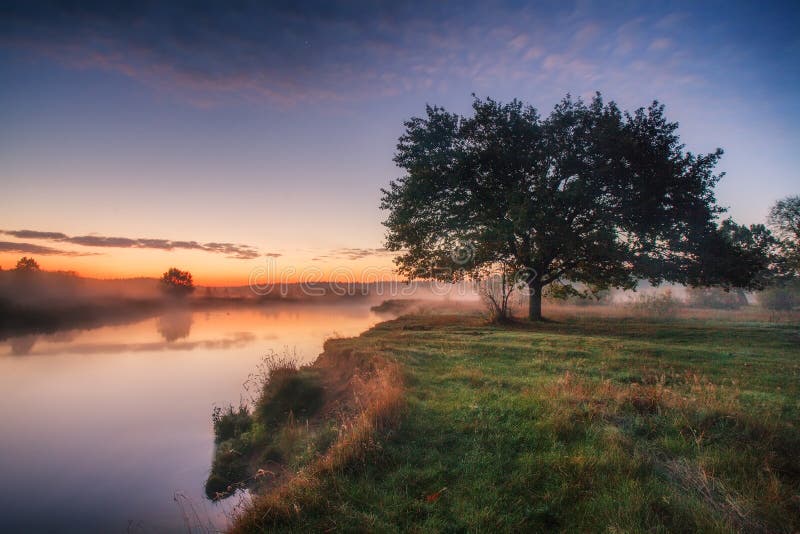 Spring dawn on the river stock photo. Image of beautiful - 67044320