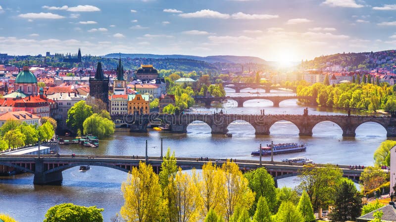 Spring Day in the City, Prague, Czech Republic Stock Photo - Image of ...
