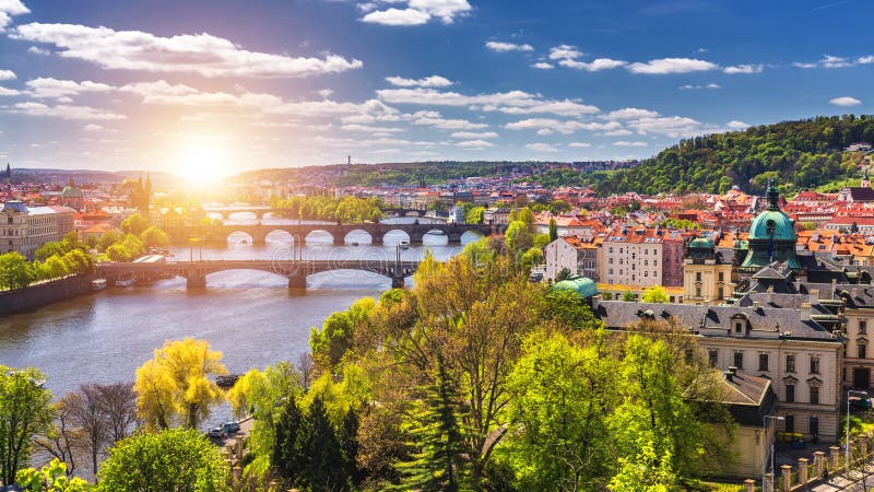 Spring Day in the City, Prague, Czech Republic Stock Image - Image of ...