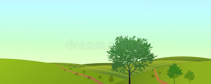 Spring landscape banner stock illustration. Illustration of landscape ...