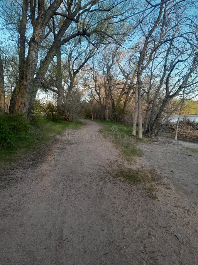 Spring Day Path at Lions Park in Cheyenne, Wyoming Around the Lake ...