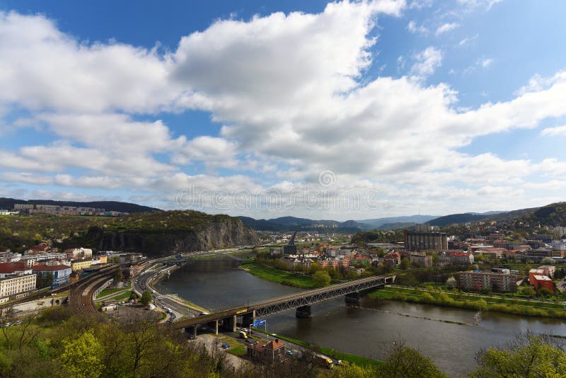 Spring Day in Usti Nad Labem Editorial Stock Photo - Image of green ...