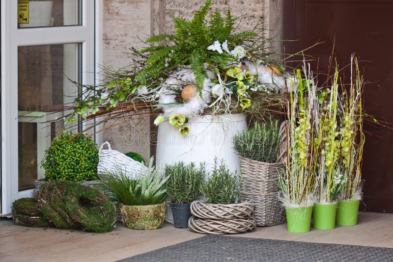 Spring Decoration- Flower Shop Stock Photo - Image of decorative, green ...