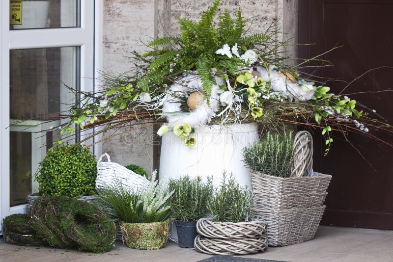 Spring Decoration- Flower Shop Stock Photo - Image of fake, colorful ...