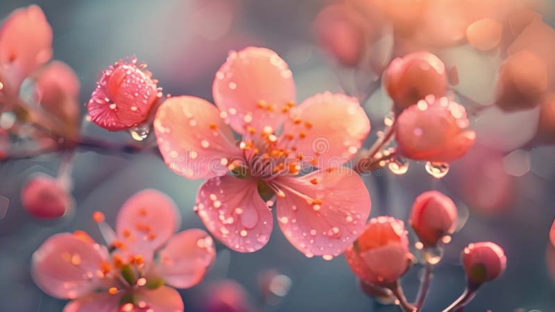 Spring Delight: Animated Cherry Blossoms Burst into Bloom. Stock ...