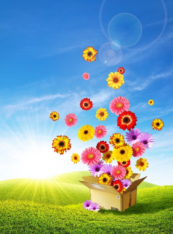 Spring Delivery 2 stock photo. Image of hill, blue, colorful - 18413664