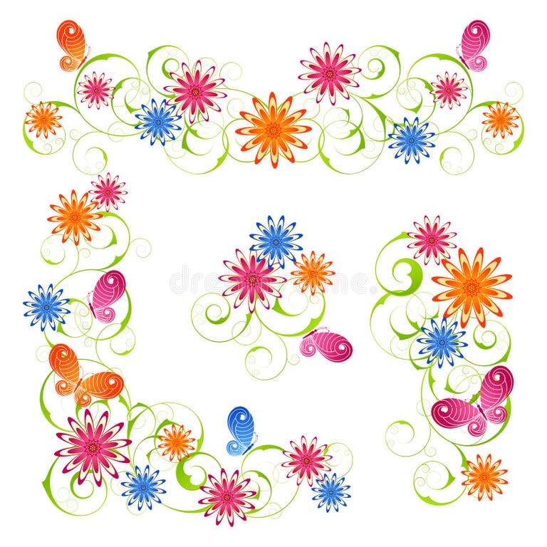 Spring design elements stock vector. Illustration of floral - 8363834