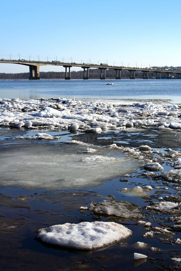 Spring. Drifting Ice on River Stock Photo - Image of coast, natural ...